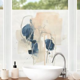 Bilderwelten Fensterfolie originell Abstrakt Sichtschutz blau - Azurit I - Deko Wohnzimmer Schlafzimmer Küche
