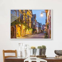 Bilderwelten Bild mit Rahmen Farbenfrohe Gasse