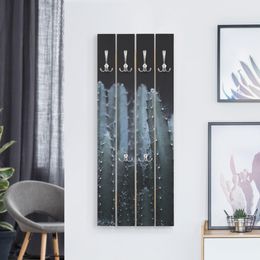 Bilderwelten Wandgarderobe einzigartig Motiv Flurgarderobe - W&uuml;stenkaktus bei Nacht - Deko Garderobenpaneel Flur