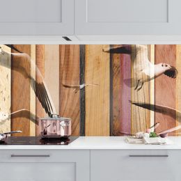 K&uuml;chenr&uuml;ckwand Holzoptik Seem&ouml;wen