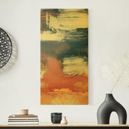 Bilderwelten Leinwandbild Rosa Sturm mit Gold
