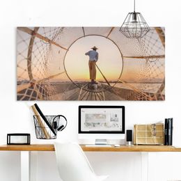 Bilderwelten Leinwandbild Intha Fischer am Morgen