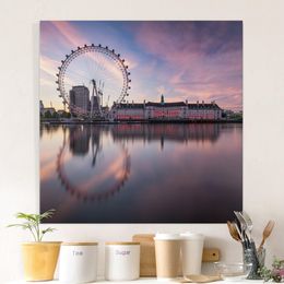 Bilderwelten Leinwandbild London Eye bei Sonnenaufgang