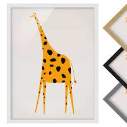 Bilderwelten Bild mit Rahmen Gelbe Giraffe
