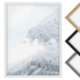 Bild mit Rahmen Wei&szlig;er Nebel in den Bergen