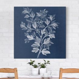 Bilderwelten Leinwandbild - Quadrat Denim Pflanzenstudie I