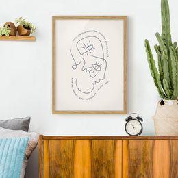 Bilderwelten Bild mit Rahmen Spr&uuml;che beige Pop Art inkl. Rahmung - Self Love - Thoughts become Reality - Motivation Jugendzimmer