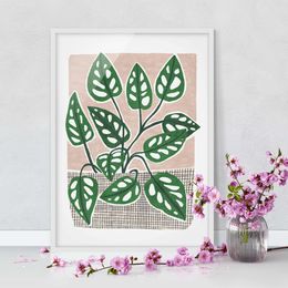 Bilderwelten Bild mit Rahmen Monstera im Korb