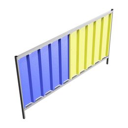 Schake Mobilzaun Trapez, Blechbeschichtung: blau / gelb, H&ouml;he: 1,2 m (3B1222BG)