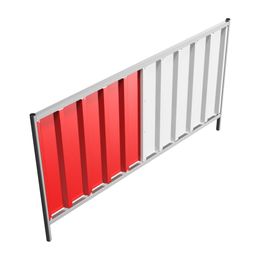 Schake Mobilzaun Trapez, Blechbeschichtung: rot / wei&szlig;, H&ouml;he: 1,2 m (3B1222RW)