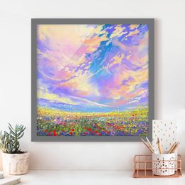 Bilderwelten Bild mit Rahmen Gemalter Anime Himmel