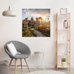 Bilderwelten Glasbild Stadt Motiv orange Glas Wandbild - Forum Romanum bei Sonnenaufgang - Architektur Wohnzimmer Schlafzimmer
