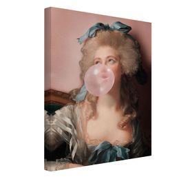 Bilderwelten Leinwandbild originell Vintage Kunstdruck bunt - Bubblegum Princess - Lustig XXL Wohnzimmer Schlafzimmer