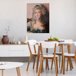 Bilderwelten Leinwandbild originell Vintage Kunstdruck bunt - Bubblegum Princess - Lustig XXL Wohnzimmer Schlafzimmer