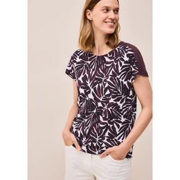 Cecil Print-Shirt mit Details in Ausbrenner-Optik mulberry red XXL (46) XXL (46) Damenshirt von Cecil