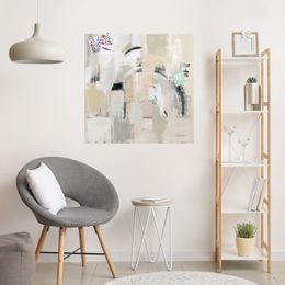 Bilderwelten Glasbild originell Abstrakt beige Glas Wandbild - Kyoto im Wind - Deko Wohnzimmer Schlafzimmer