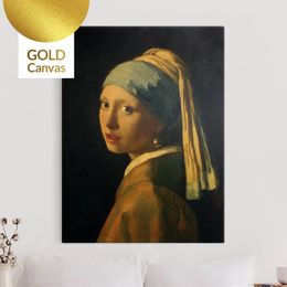Bilderwelten Leinwandbild - Hochformat Jan Vermeer van Delft - Das M&auml;dchen mit dem Perlenohrgeh&auml;nge