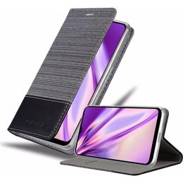 Cadorabo Book Jeans Optik Cover (Samsung Galaxy A02s), Smartphone Hülle, Grau