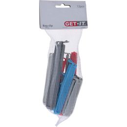 Champ Beutelverschlussklammern- Set 12 Stück, Lebensmittelverpackung, Grau