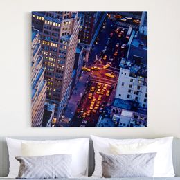 Leinwandbild New York Manhattans Taxilichter