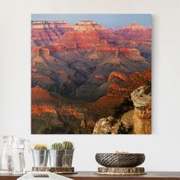 Bilderwelten Leinwandbild - Quadrat Grand Canyon nach dem Sonnenuntergang