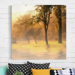 Bilderwelten Leinwandbild - Quadrat Herbstmorgen