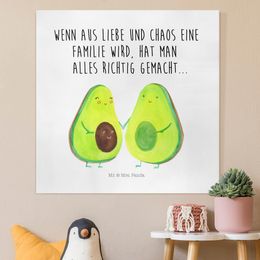 Bilderwelten Leinwandbild Tiere Abstrakt Aquarell gr&uuml;n - Mr. & Mrs. Panda - Avocado - Familie - Spr&uuml;che XXL Kinderzimmer Baby M&auml;dchen Jungen