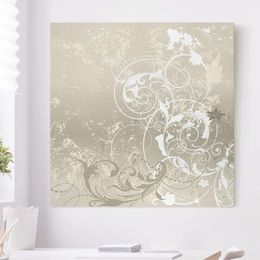 Bilderwelten Leinwandbild modern Kunstdruck Leinwanddruck - Perlmutt Ornament Design - Ornamente XXL Wohnzimmer Schlafzimmer