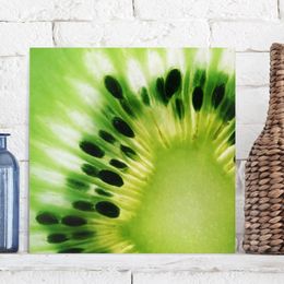 Bilderwelten Leinwandbild - Quadrat Shining Kiwi
