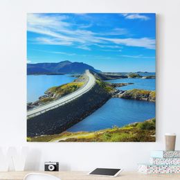 Bilderwelten Leinwandbild Natur Motiv Kunstdruck Leinwanddruck - Crossing Norway - Landschaft XXL Wohnzimmer Schlafzimmer