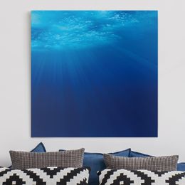 Bilderwelten Leinwandbild Strand Motiv Kunstdruck blau - Arctic Sun - Landschaft XXL Wohnzimmer Schlafzimmer
