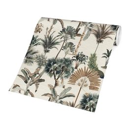 Bilderwelten Fototapete Jungle Jive Dschungel Aquarell Safari Kindertapete Junge M&auml;dchen Baby Tapete Kinderzimmer Babyzimmer Vliestapete nach Ma&szlig; selbstklebend