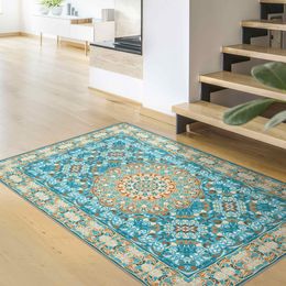 Bilderwelten Teppich Skandinavisches Muster Blau Creme