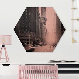 Bilderwelten Hexagon-Alu-Dibond Bild Lebhaftes New York