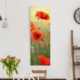 Bilderwelten Leinwandbild - Hochformat Roter Sommermohn