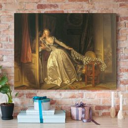 Bilderwelten Leinwandbild - Querformat Jean Honor&eacute; Fragonard - Der gestohlene Kuss