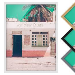 Architektur & Skyline Bild mit Rahmen Mini Supermarkt Vintage