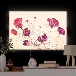Bilderwelten LED-Wechselbild Trockenblumen in purpur