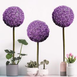 Bilderwelten Wandtattoo Blumen modern selbstklebend Wandaufkleber - Allium Kugel-Bl&uuml;ten 3er Set - Wandsticker Wohnzimmer Schlafzimmer