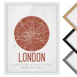 Stadtplan Bild mit Rahmen Stadtplan London - Retro