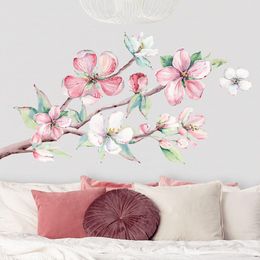 Bilderwelten Wandtattoo Blumen modern selbstklebend Wandaufkleber - Kirschbl&uuml;tenzweig Aquarell - Kirschbl&uuml;te Wohnzimmer Schlafzimmer