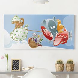 Bilderwelten Leinwandbild - Querformat Picknick der Tiere