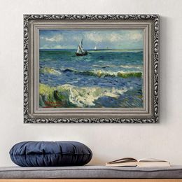 Bilderwelten Leinwandbild mit Barockrahmen Vincent van Gogh - Seelandschaft
