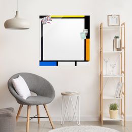 Bilderwelten Glasbild originell Abstrakt einzigartig Glas Wandbild - Piet Mondrian - Komposition II - Deko Wohnzimmer Schlafzimmer