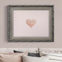 Gerahmtes Leinwandbild Glitzerndes Herz