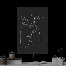 Bilderwelten LED-Wechselbild Line Art - Frau Unterk&ouml;rper Schwarz
