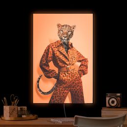 Bilderwelten LED-Wechselbild Modischer Leopard