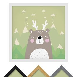 Bilderwelten Bild mit Rahmen - Quadrat Wolpertinger B&auml;rchen