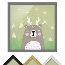 Bilderwelten Bild mit Rahmen - Quadrat Wolpertinger B&auml;rchen
