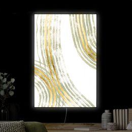 Bilderwelten LED-Wechselbild Ausgehende Wellen Gold II
